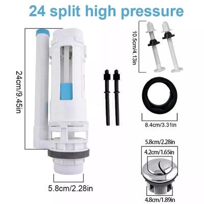 Universal Toilet Cistern Repair Kit Dual Push Flush Button System (UK)