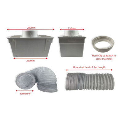 Universal Tumble Dryer Condenser Vent Kit Box With Hose - Indoor ...