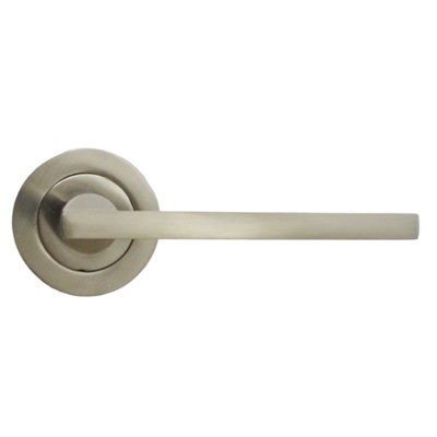 UNO Door Handle Modern Satin Nickel Lever on Rose Internal Doors ...