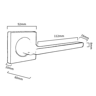 UNO Door Handle Satin Nickel Modern Lever on Square Rose Internal Latch ...