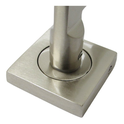 UNO Door Handle Satin Nickel Modern Lever on Square Rose Internal Latch ...