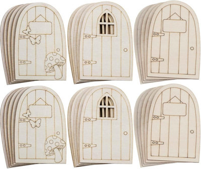 Unpainted Wooden Fairy Door Elf Door Mini Door Shape Wooden Pieces ...