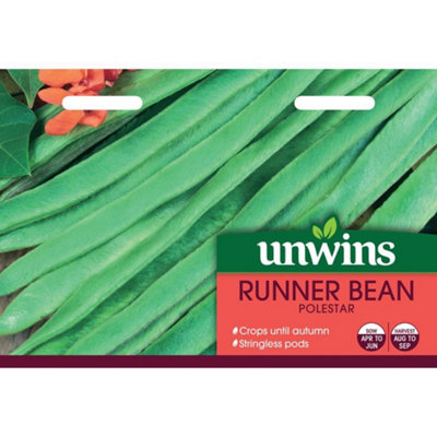 Unwins Vegetable Seeds Runner Bean Polestar