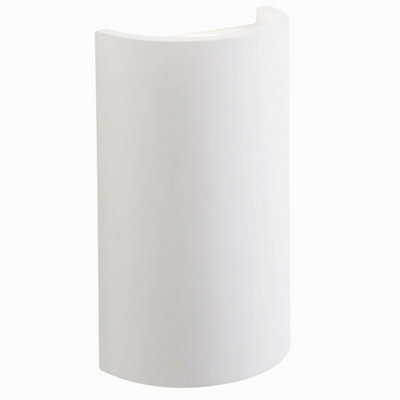 Up & Down LED Wall Light Primed White (Ready for Paint) Curved Lamp ...