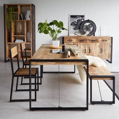 Upcycled Industrial Vintage Mintis Dining Table Set | DIY at B&Q