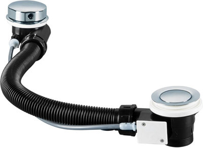 Upgraded Bath Waste and Overflow Kit Chrome Pop Up Bath Plug Bath Drain ...