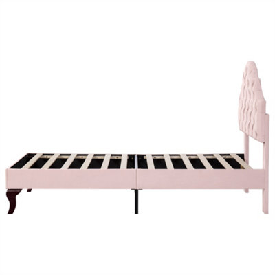 Upholstered Bed with Height-adjustable Headboard, Youth Bed, Single Bed ...