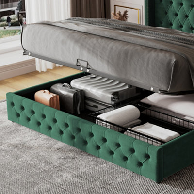 Upholstered bed, with Hydraulic Lever, Functional Bed from Storage ...