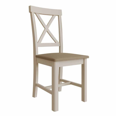 Upholstered Cross Back Dining Chair - Pine/Plywood/MDF - L42 x W49 x ...