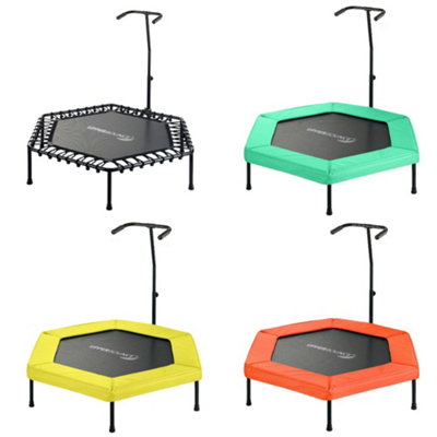 Upper Bounce 50" Hexagonal Fitness Rebounder Mini Trampoline - T-Shaped ...