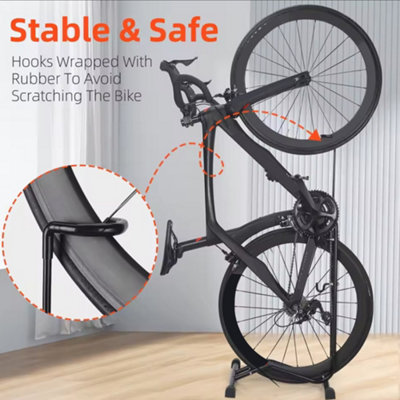 Upright Bike Stand Premium Vertical Adjustable Bicycle Floor Parking ...