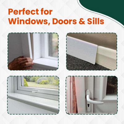 UPVC White Plastic Trim Architrave Skirting Board Flat Edging Window ...