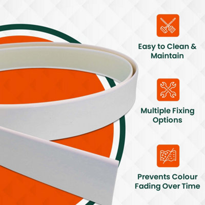 UPVC White Plastic Trim Architrave Skirting Board Flat Edging Window ...