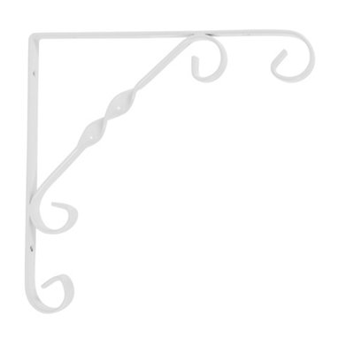 Uranus White Style Antique Decorative Wall Brackets 100mm x 100mm - 2 Pack