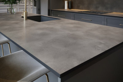 Urban Concrete 1000mm x 610mm x 12mm Compact Laminate Worktop Modern ...