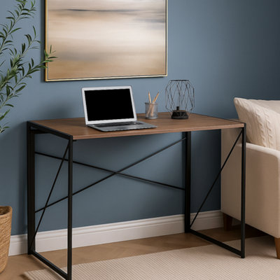 URBAN MEUBLE Folding Desk with Black Metal Frame