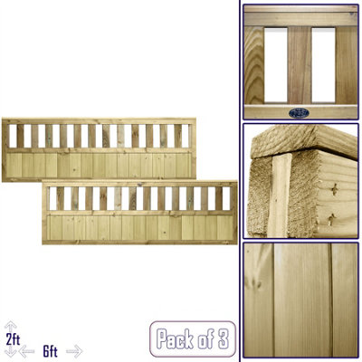 URBAN Range Tongue & Groove Fence Panel (Pack of 3) Width: 6ft x Height ...