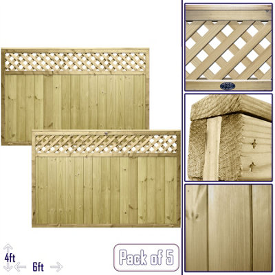 URBAN Range Tongue & Groove Fence Panel (Pack of 5) Width: 6ft x Height ...
