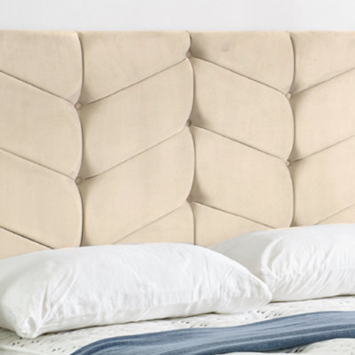 Urban Textures Luxury 26" Chevron High Velvet Fabric Upholstered Bed ...