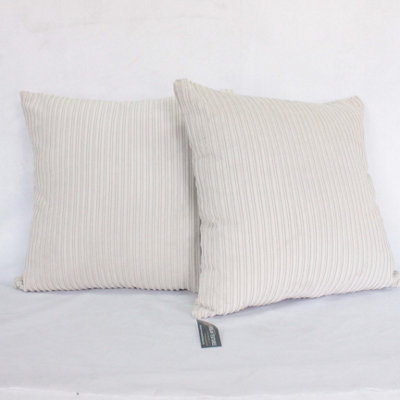 Urban Textures Pack of 2 Jumbo Corduroy Cushion Covers 20 x 20 Inches Stone