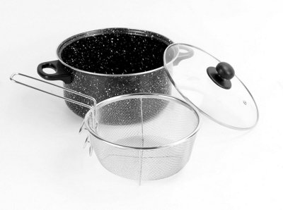 URBN-CHEF 24cm 9" Non Stick Chip Pan Deep Fat Fryer Cooking Pot Frying ...
