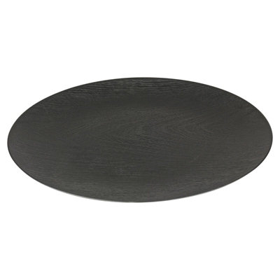 URBN-CHEF 33cm Faux Black Wood Look Charger Dinner Plates Wedding ...