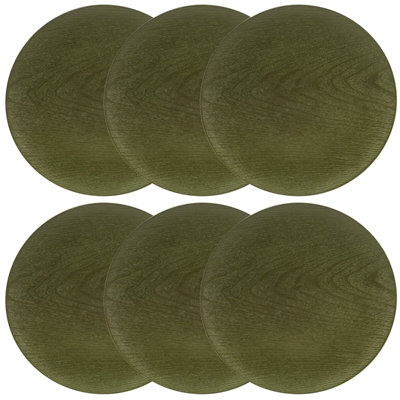 URBN-CHEF 33cm Faux Green Wood Look Charger Dinner Plates Wedding ...