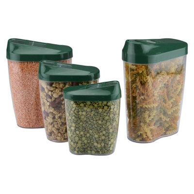 URBN CHEF 4pc Green Stacking Nested Food Storage Dispenser Containers ...