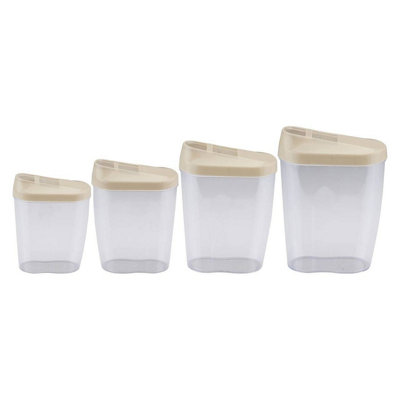 URBN CHEF 4pc Taupe Stacking Nested Food Storage Dispenser Containers ...