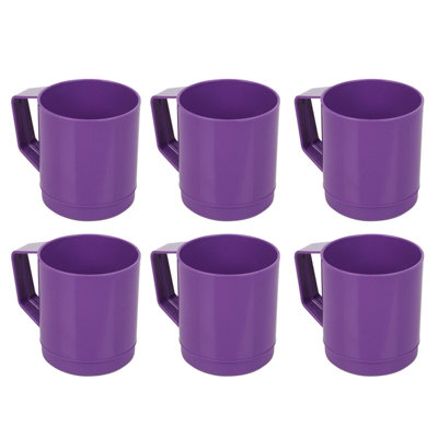 URBN-CHEF Height 10cm 260ml Set of 6 Plastic Purple Mug Tumbler Cup ...