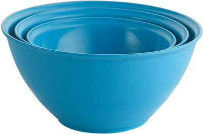 URBN-CHEF Height 12cm Durable Plastic Kitchen Blue Mixing Salad Bowls ...