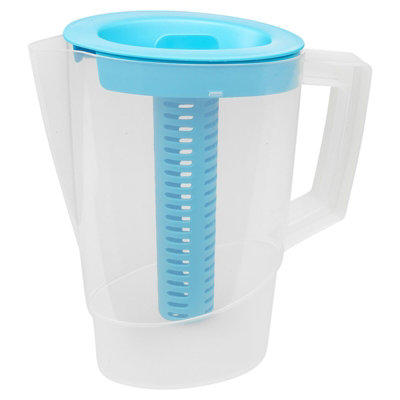 URBN-CHEF Height 25cm 2.2L Blue Plastic Slim Fridge Water Juice Jug ...