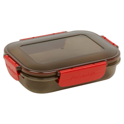 URBN-CHEF Height 5cm Plastic Red/Black Lunch Box Food Storage Air Tight ...