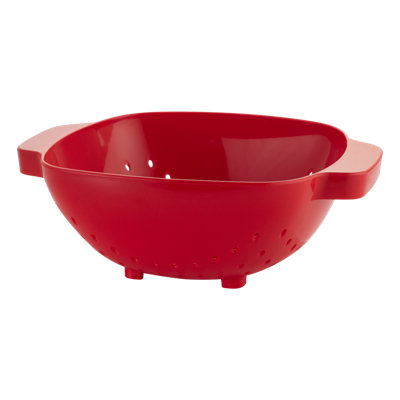 URBN-CHEF Height 9cm Plastic Red Colander Sieve Mesh Food Pasta Rice ...