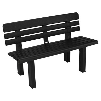 URBN GARDEN Anthracite 2 Seater Plastic Garden Bench Weather Resistant ...