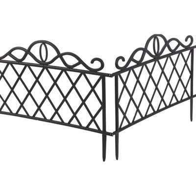 URBN GARDEN Height 34cm 5pc Black Decorative Garden Border Lattice ...
