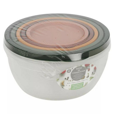 URBNCHEF 18CM DIAMETER 15 PCS ROUND PLASTIC FOOD STORAGE CONTAINERS ...