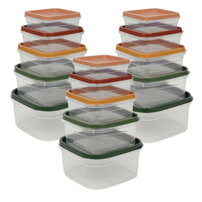 URBNCHEF 18cm Length 15 Pcs Square Plastic Food Storage Containers ...