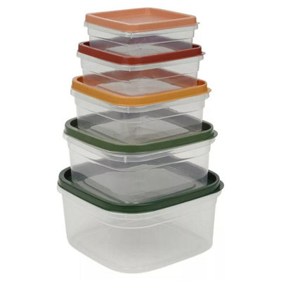 URBNCHEF 18cm Length 15 Pcs Square Plastic Food Storage Containers ...