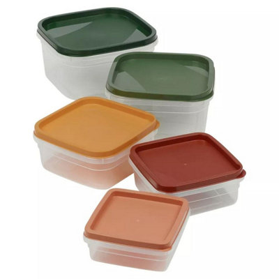 URBNCHEF 18cm Length 15 Pcs Square Plastic Food Storage Containers ...