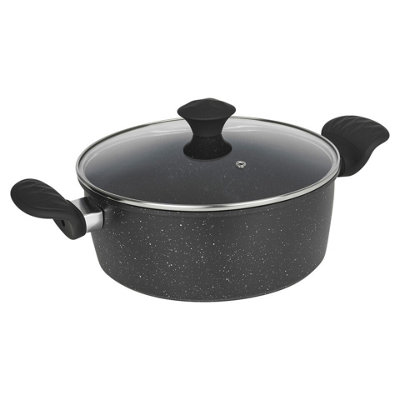 URBNCHEF 20CM DIAMETER PRESSED CARBON INDUCTION CASSEROLE POT WITH SOFT ...