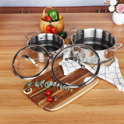 URBNCHEF 24CM DIAMETER NON STICK STAINLESS STEEL ALUMINIUM INDUCTION ...