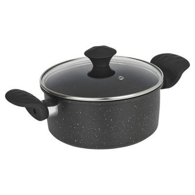 URBNCHEF 24cm Diameter Pressed Carbon Induction Casserole Pot with Soft ...