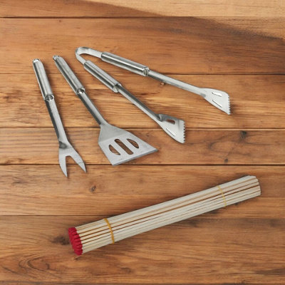 URBNCHEF 36cm Length BBQ Utensils Kit Stainless Steel Food Turner ...