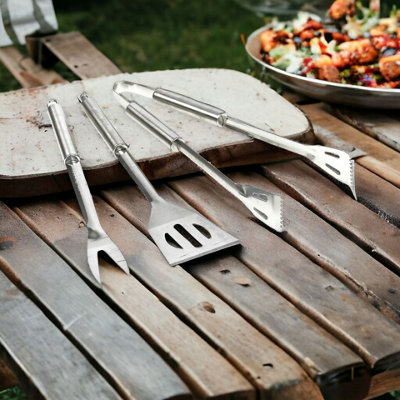 URBNCHEF 36cm Length BBQ Utensils Kit Stainless Steel Food Turner ...