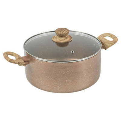 URBNCHEF 44cm Height Rose Gold Marble Non-Stick Ceramic Induction ...