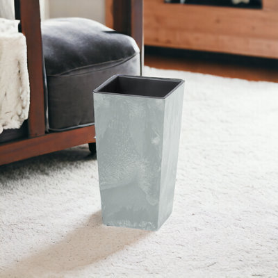 URBNGARDEN 55cm Height Square Tall Concrete Effect Flower Plant Pot ...