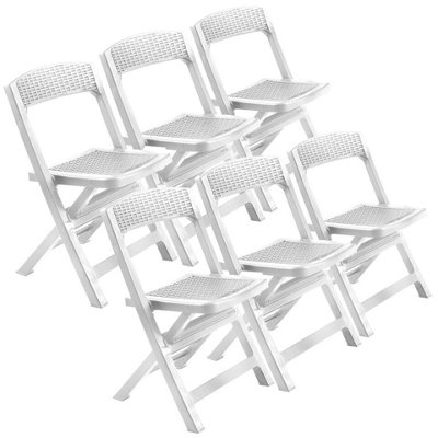 URBNGARDEN 79cm Height 6 Pcs Collapsible Outdoor Folding White Garden ...
