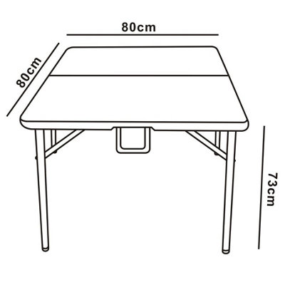 URBNGARDEN 80cm Width Black Rattan Wood Look Square Folding Garden Table