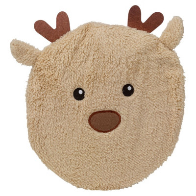 URBNLIVING 0.85L Hot Water Bottle With Fluffy Christmas Reindeer Cover ...